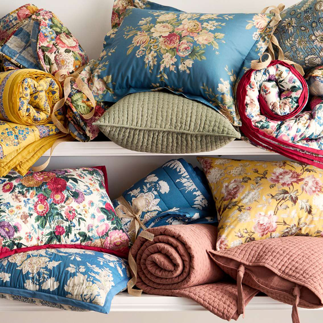 Pottery Barn | Pottery Barn Design Class: How to Layer Bedding Prints ...
