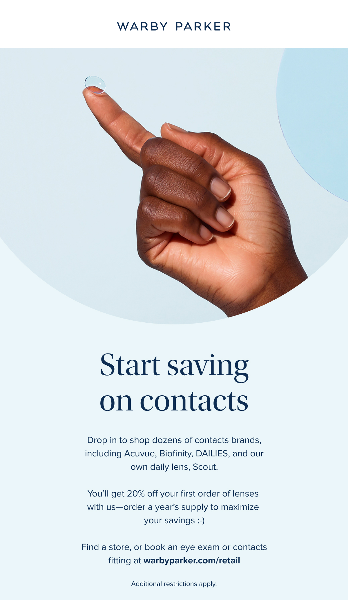 Warby parker contact store