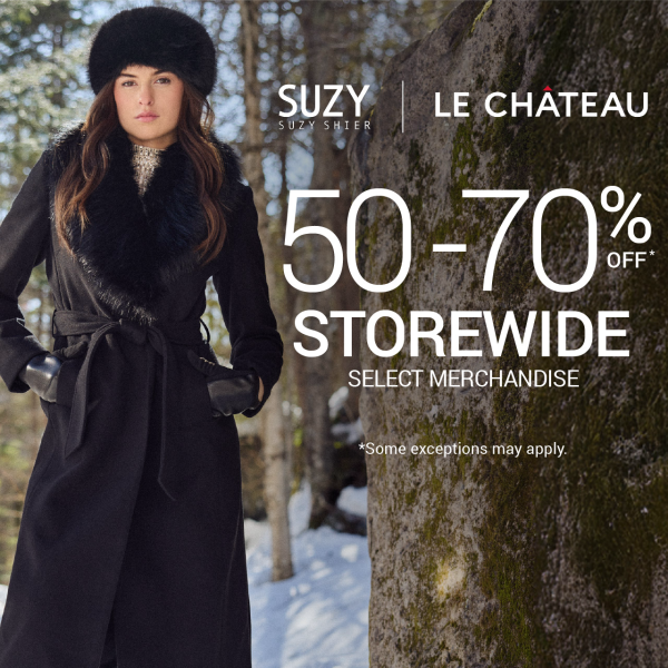 Suzy Shier / Le Château | Unwrap the Biggest Deals Now | Place Rosemere | Rosemère
